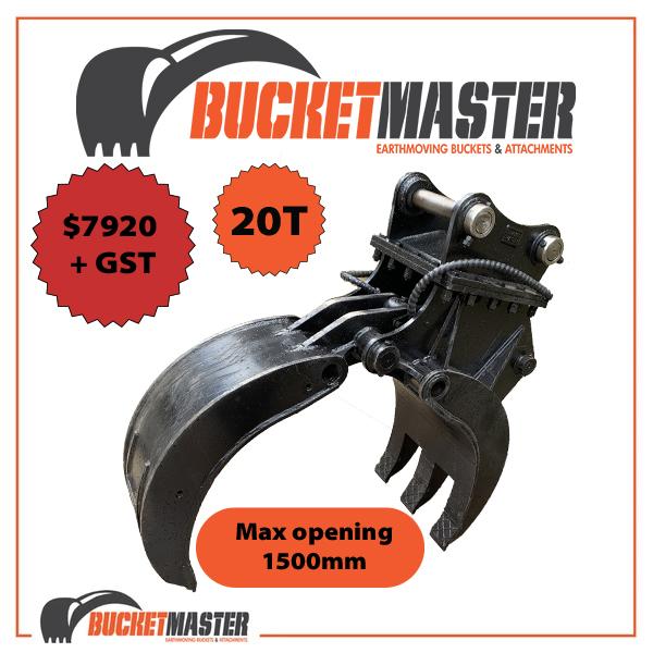 Hydraulic Grab 20T Single Cylinder Hydraulic Grab – Bucketmaster